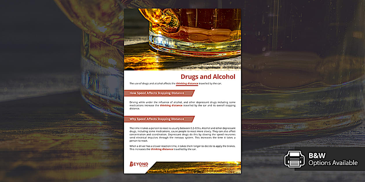 Stopping Distance - Drugs and Alcohol Information Poster