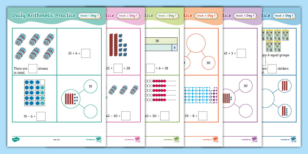 👉 Year 2 Spring 1 Daily Arithmetic Practice Pack - Twinkl