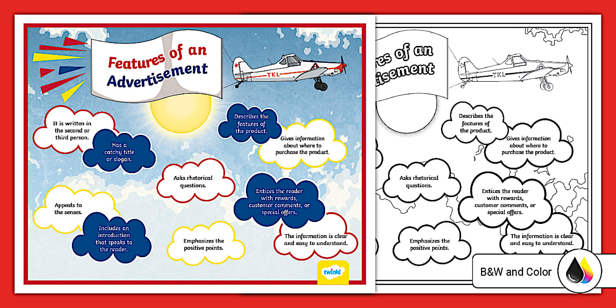 Features of an Advertisement Poster (teacher made) - Twinkl