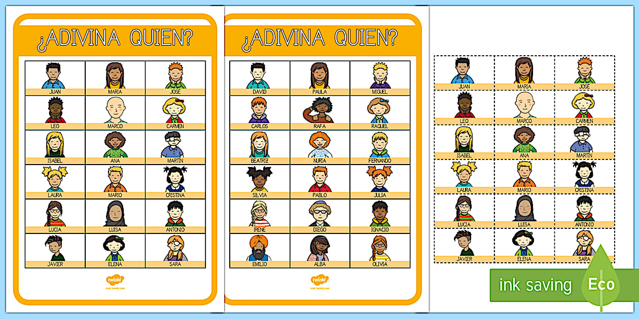 Juego de mesa: Adivina quién - Partes del cuerpo - Twinkl