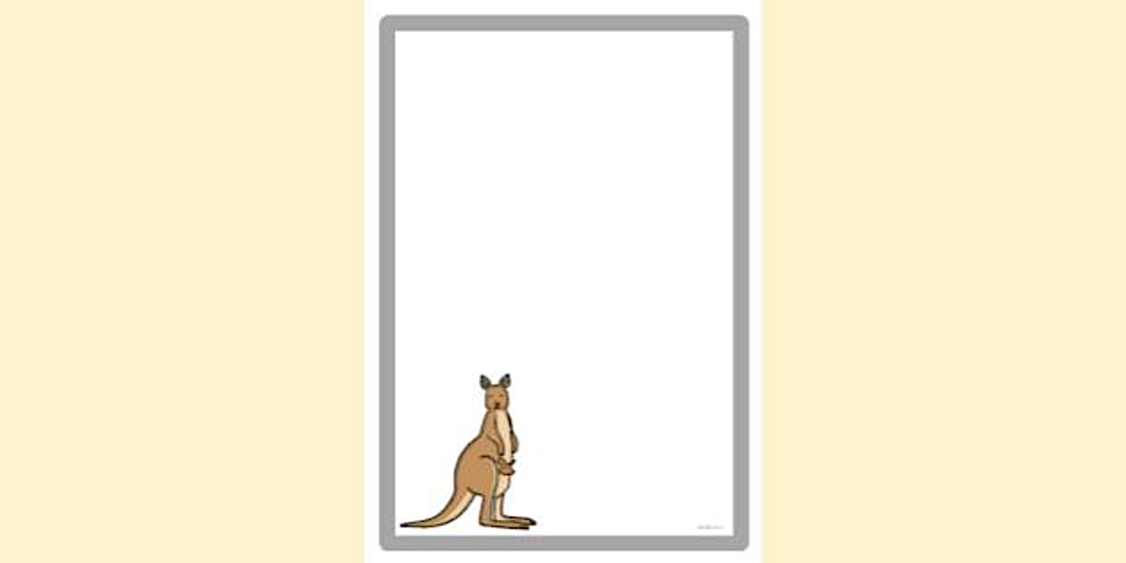 Simple Blank Kangaroo Border | Page Borders | Twinkl