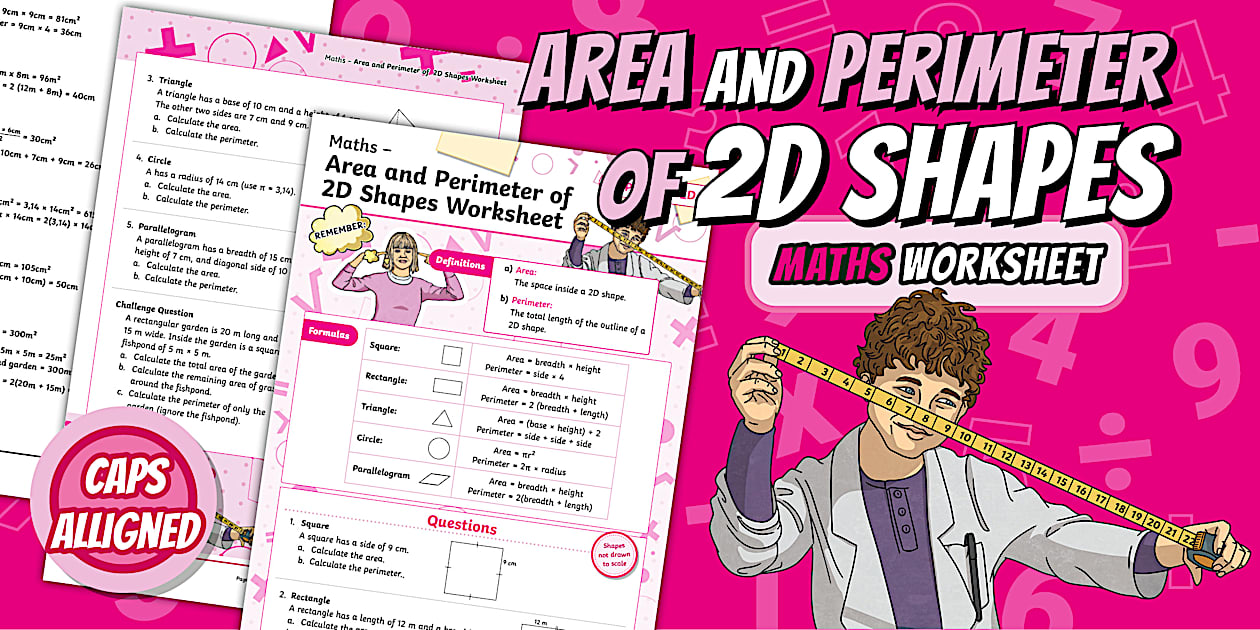 Senior Phase Maths - Term 2 - Area and Perimeter Worksheet