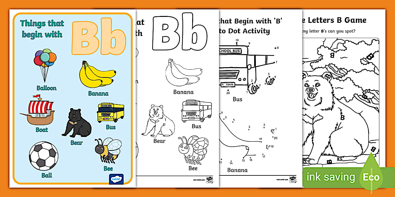 Things that Begin with B Worksheets Pack | Twinkl - Twinkl