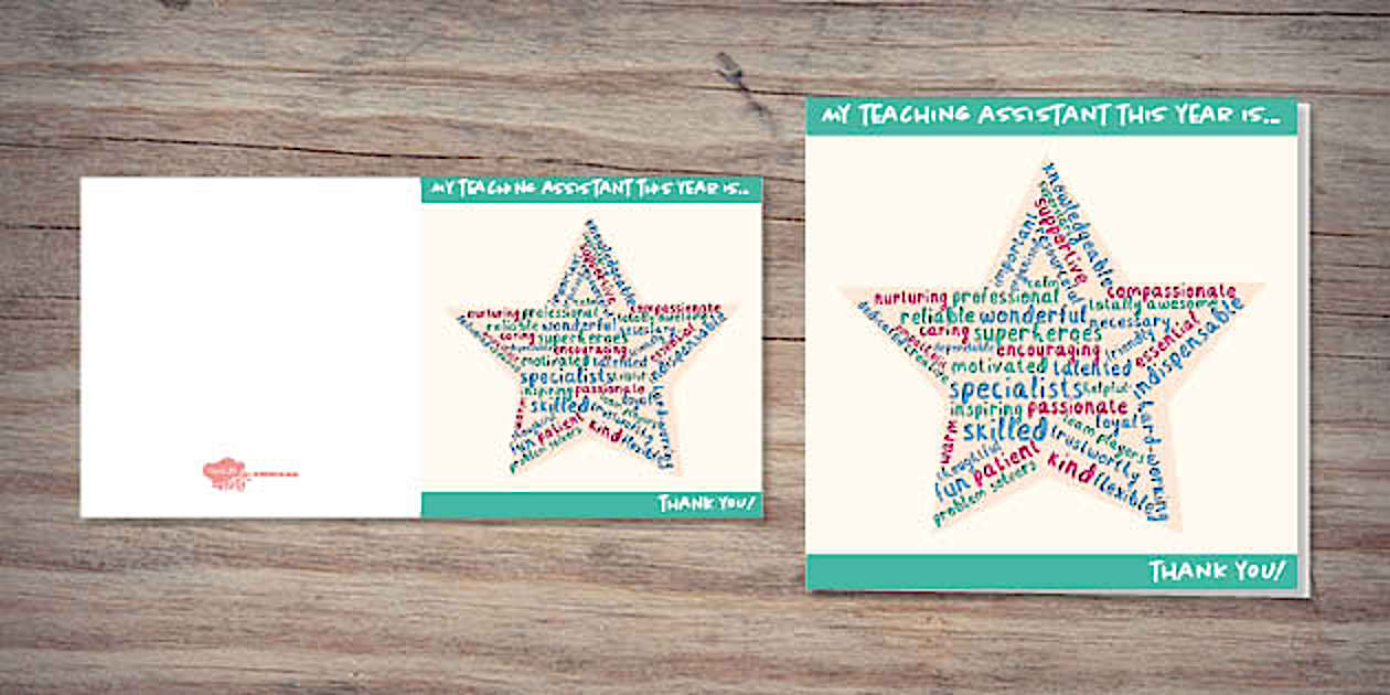 Teaching Assistant Appreciation Word Shape | Twinkl Party