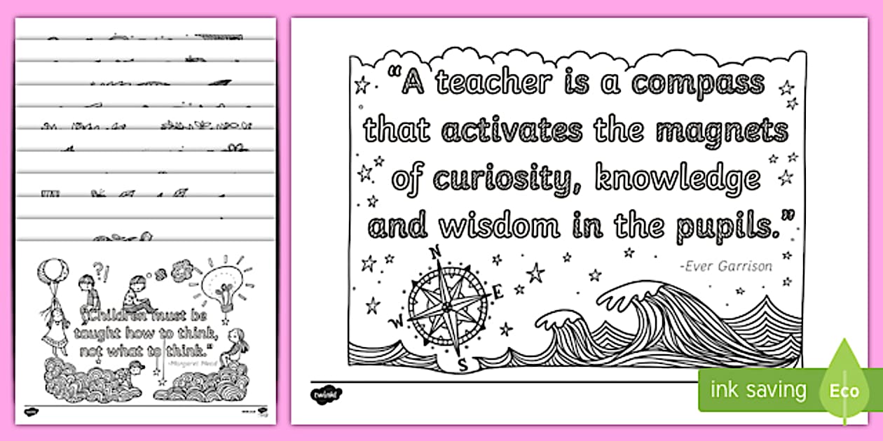 World Teachers' Day Minfulness Colouring Pages - Twinkl
