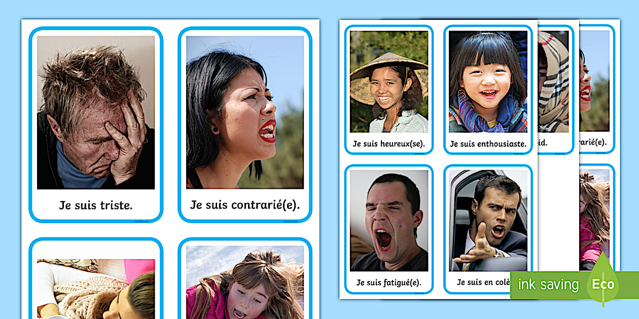 Flashcards : les émotions - Twinkl