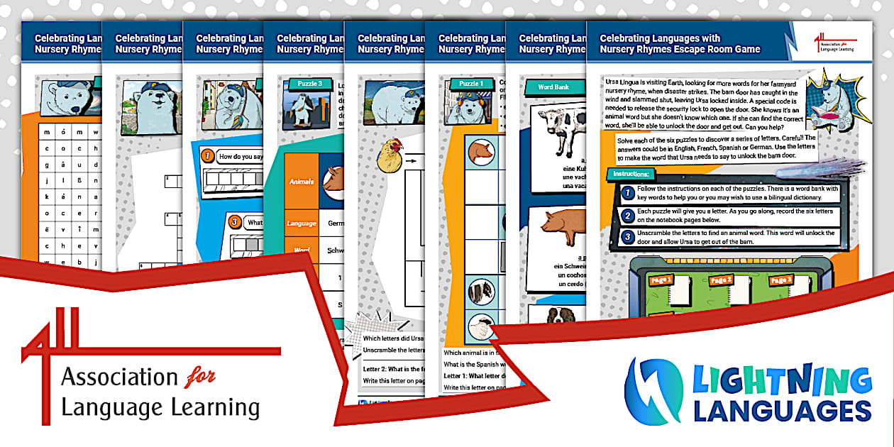 FREE! - 👉 Celebrating Languages with Nursery Rhymes Escape Room Game