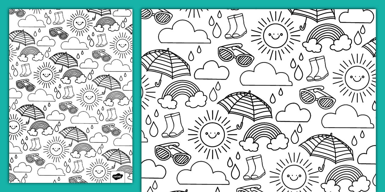 Hoja para colorear: Garabatos - El clima - Twinkl