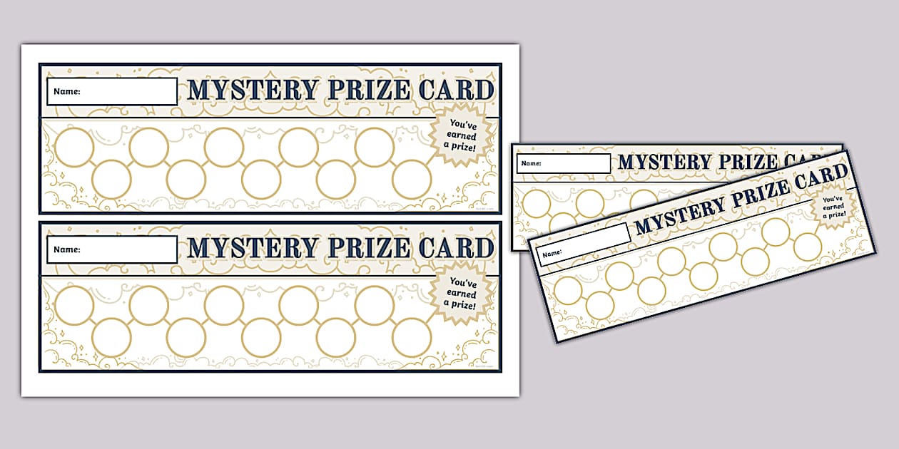 Celestial-Themed Mystery Prize Reward Cards