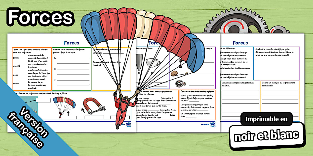Forces Review Activity Mat for Grades 4-6