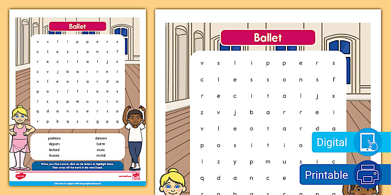 Ballet Word Search
