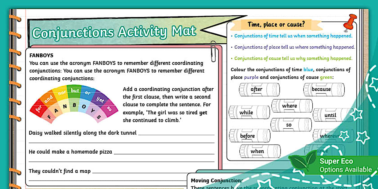 Conjunctions Activity Mat (Ages 7 - 8)