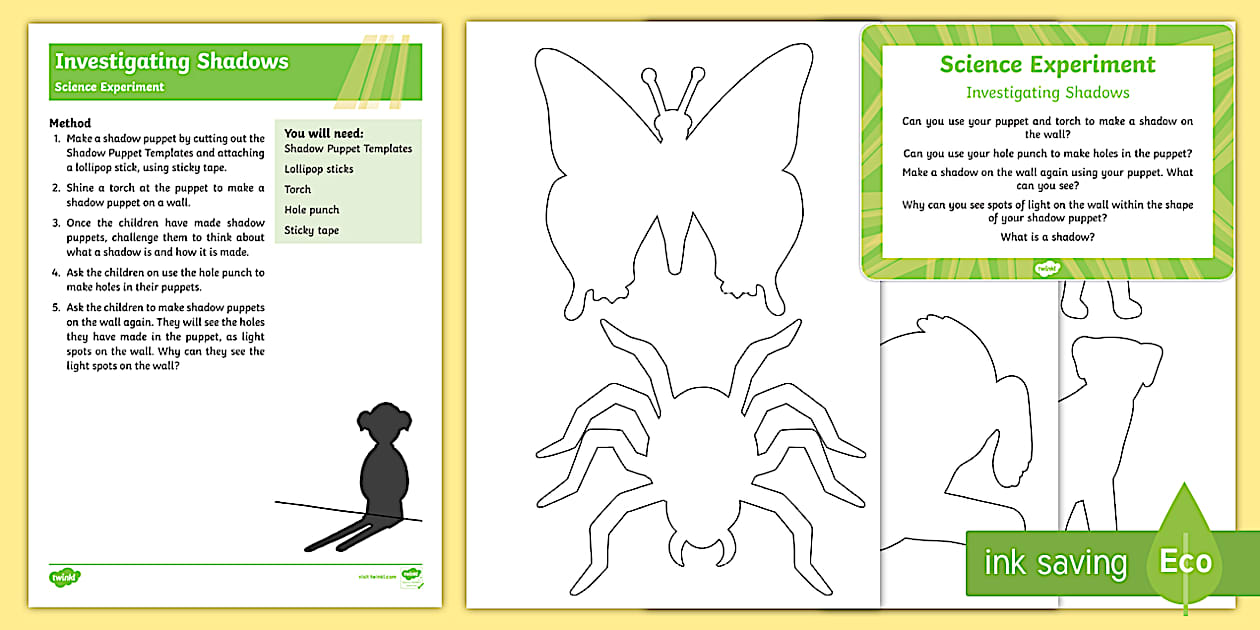 EYFS Investigating Shadows Science Experiment and Prompt Card Pack