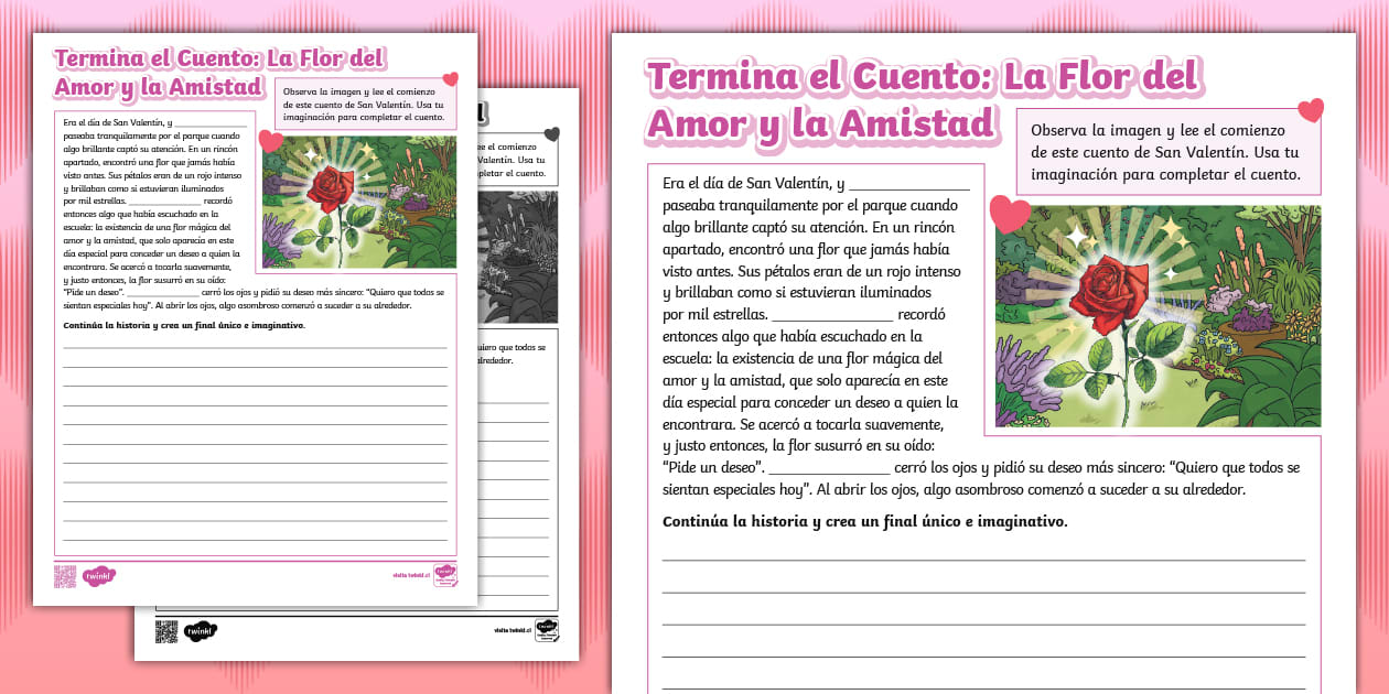 Guía de Trabajo: Termina el Cuento - La Flor del Amor y la Amistad