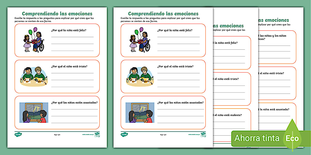 Ficha de actividad: Comprendiendo las emociones - Twinkl