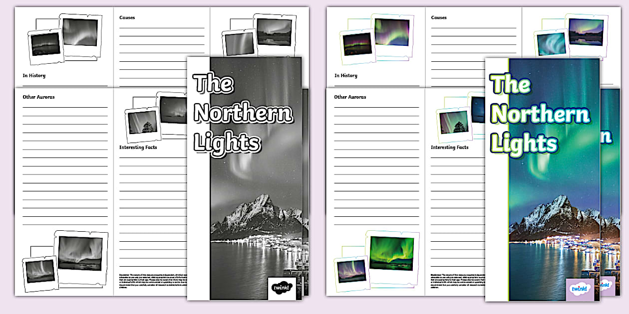 The Northern Lights Leaflet Template (teacher made) - Twinkl