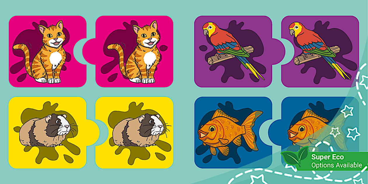 Pet-Themed Matching Puzzle Game (teacher made) - Twinkl