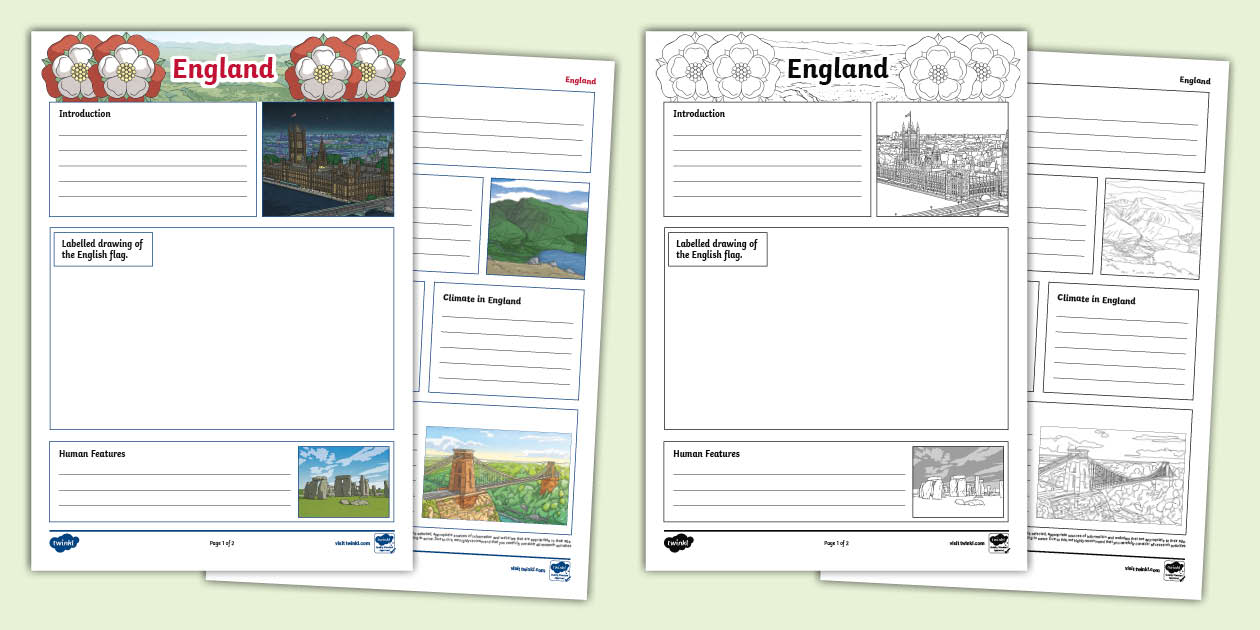 KS2 England Non-Chronological Report Template - Twinkl
