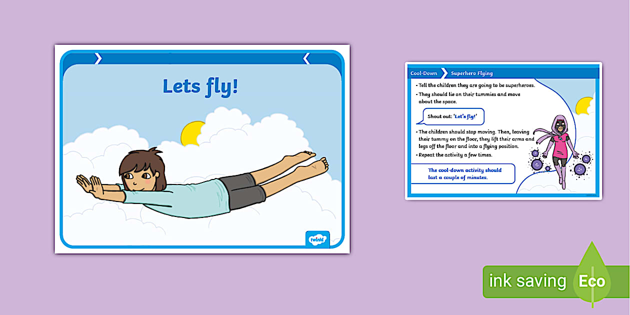 Foundation PE Reception Superhero Flying Cool-Down Activity