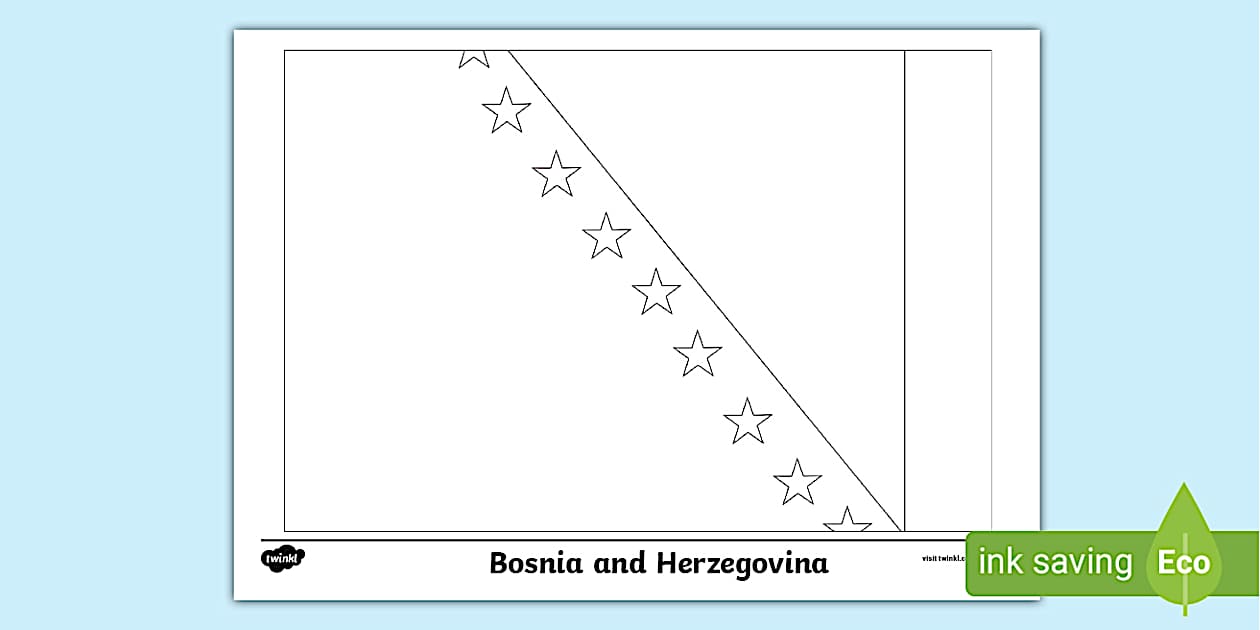 Bosnia and Herzegovina Flag Colouring Sheet - Primary Resources