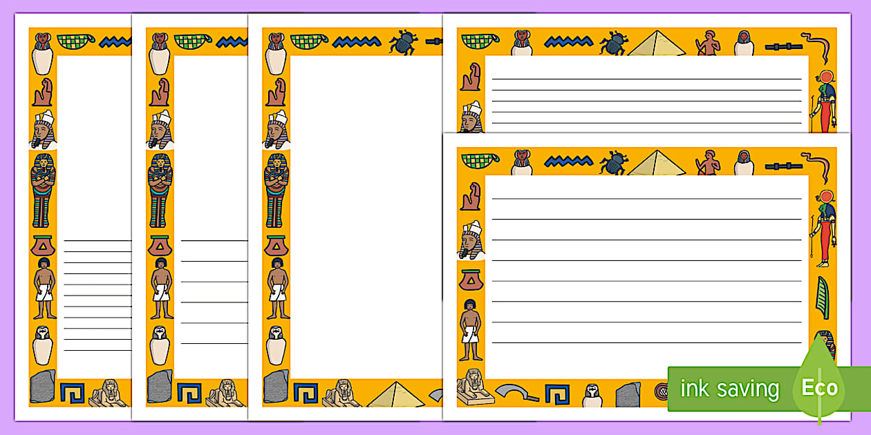 Black and White Ancient Egyptian Writing Frames - Twinkl