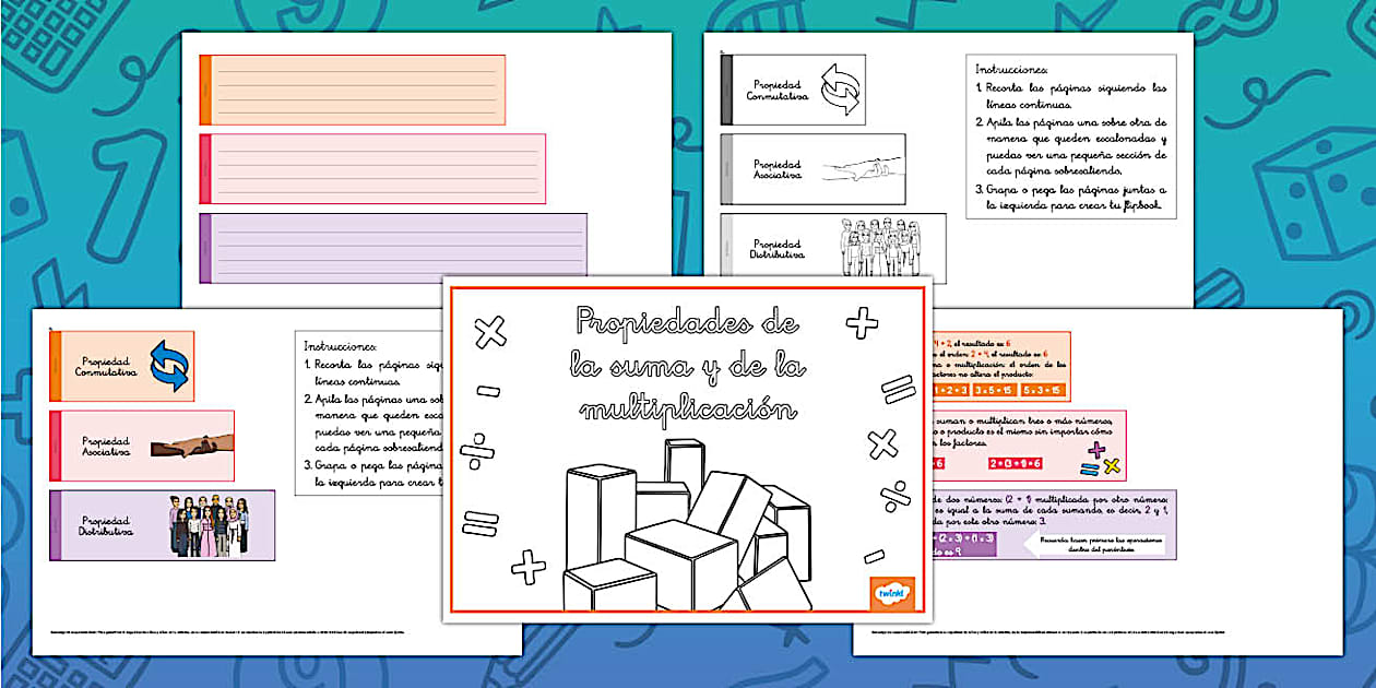 Flipbook: Propiedades de la suma y de la multiplicación