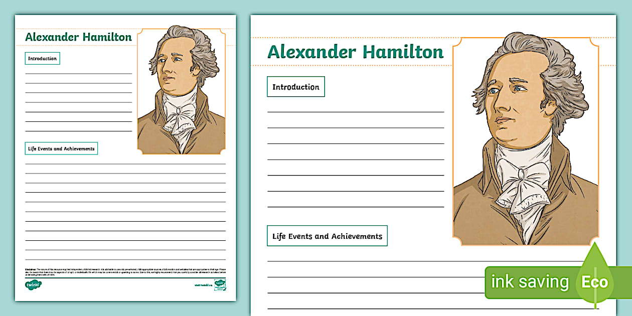 Alexander Hamilton Biography Template (teacher made)