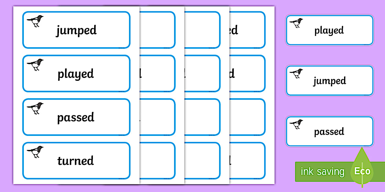 👉 Magpie Wall Past Tense Verb Word Cards — KS1 Resources