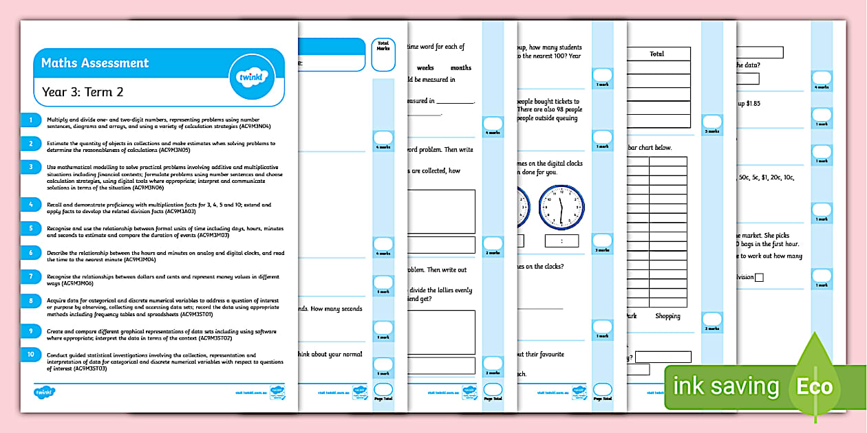 Year 3 Term 2 Maths Assessment (teacher made) - Twinkl