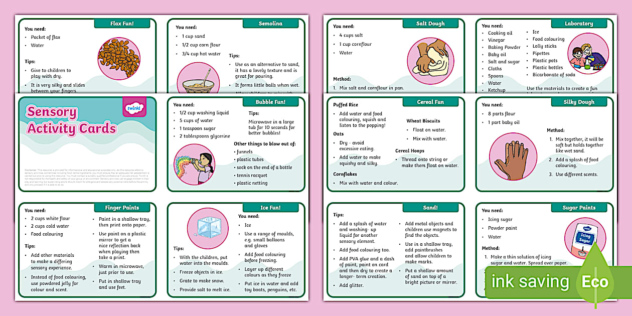 Sensory Activity Cards (teacher made) - Twinkl