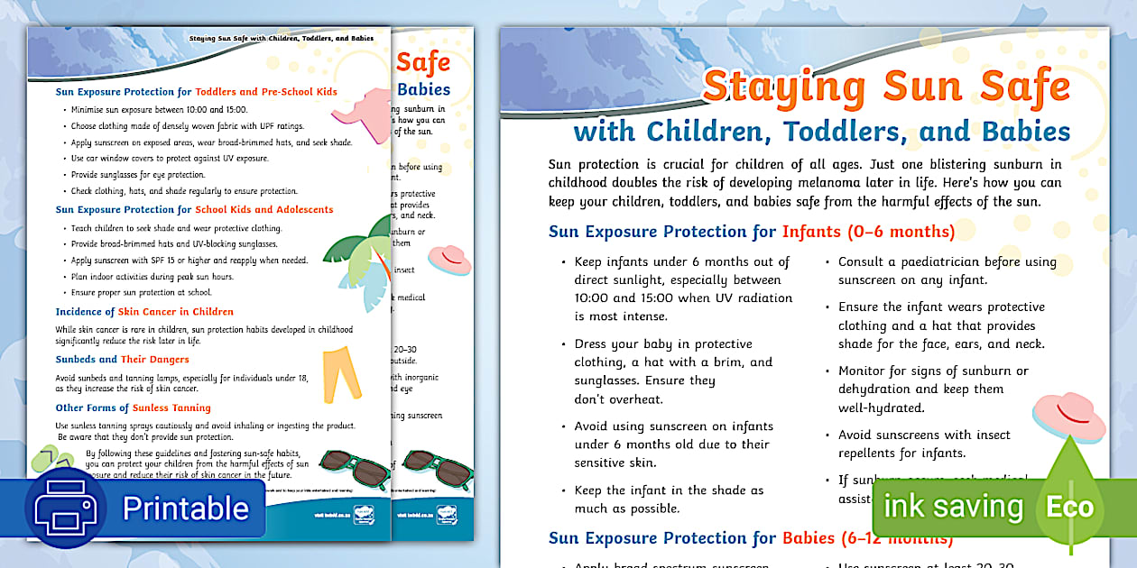Staying Sun Safe with Children, Toddlers, and Babies