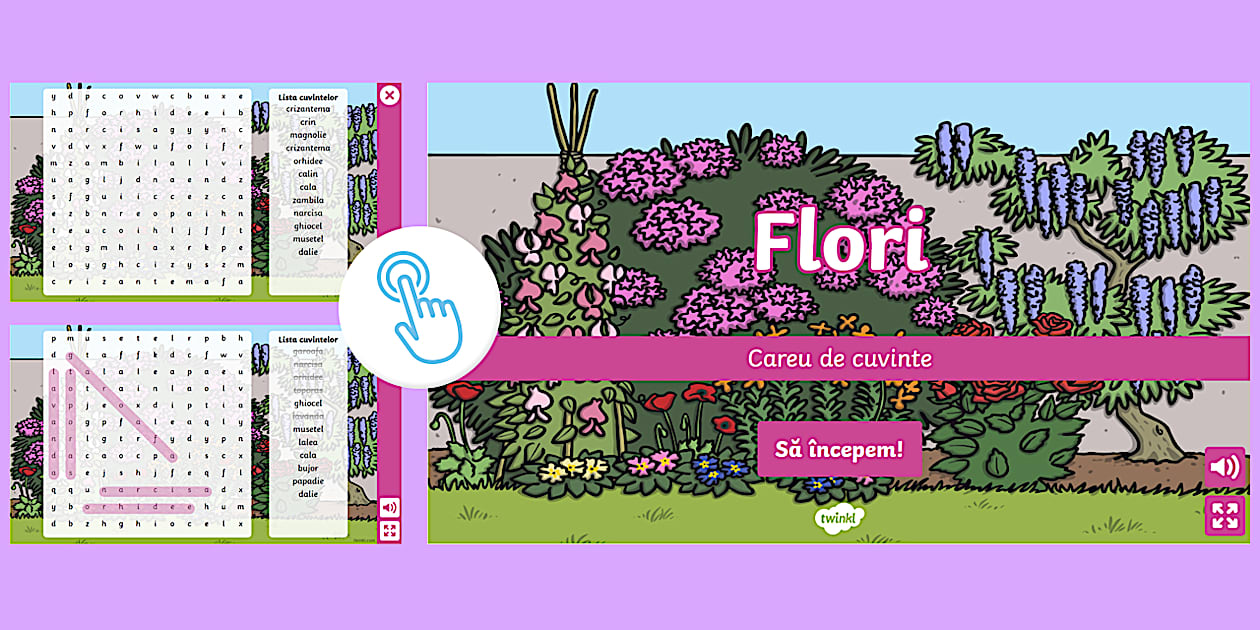 Careu de cuvinte despre flori – Joc online - Twinkl
