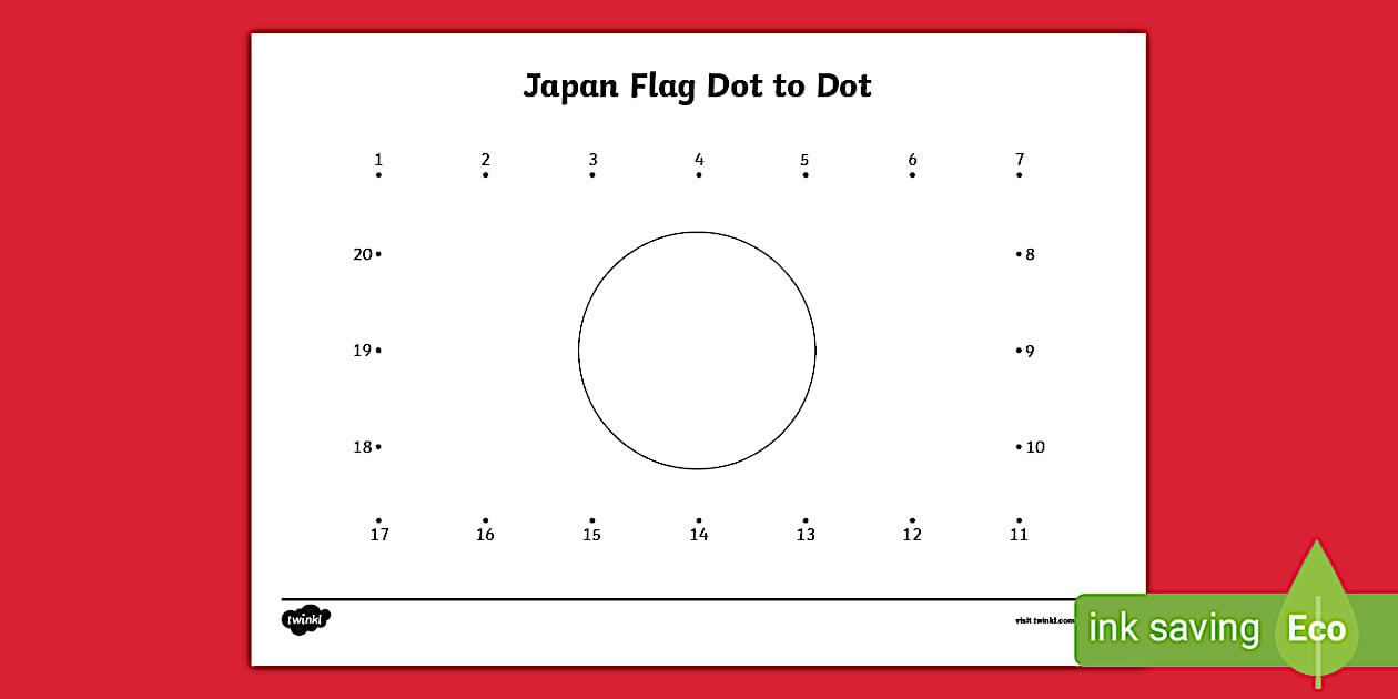 Japan Flag Dot to Dot Worksheet | Primary Resources | Twinkl