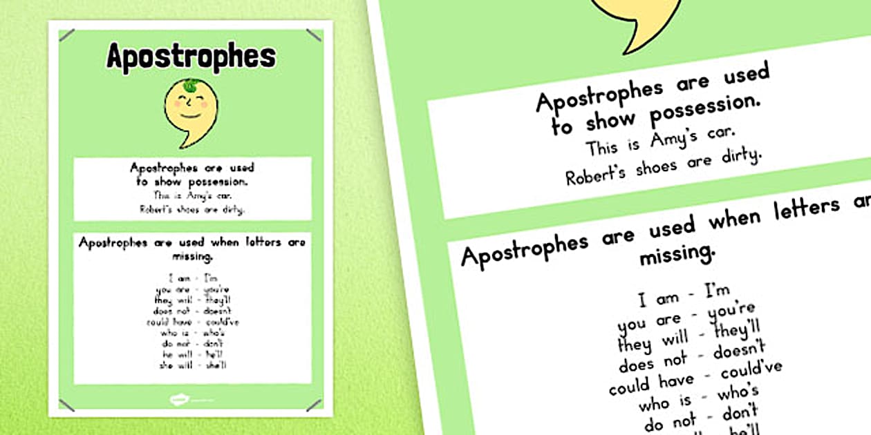 Apostrophes Punctuation Poster (Teacher-Made) - Twinkl