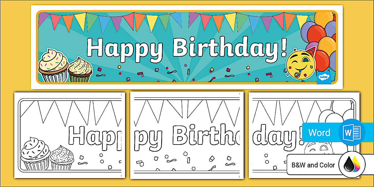 Editable Name Birthday Banner (teacher made) - Twinkl