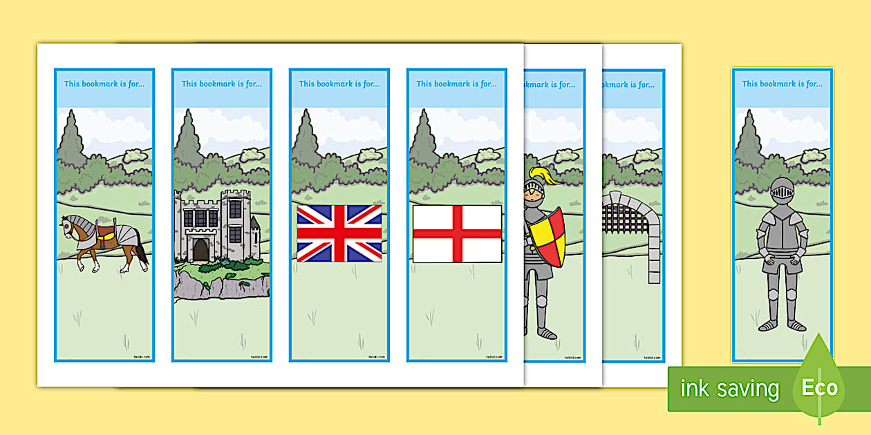Castles and Knights Editable Bookmarks (teacher made)