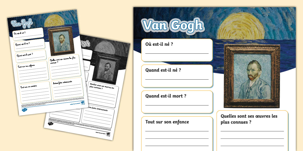 Fiche d'informations : Van Gogh (teacher made) - Twinkl