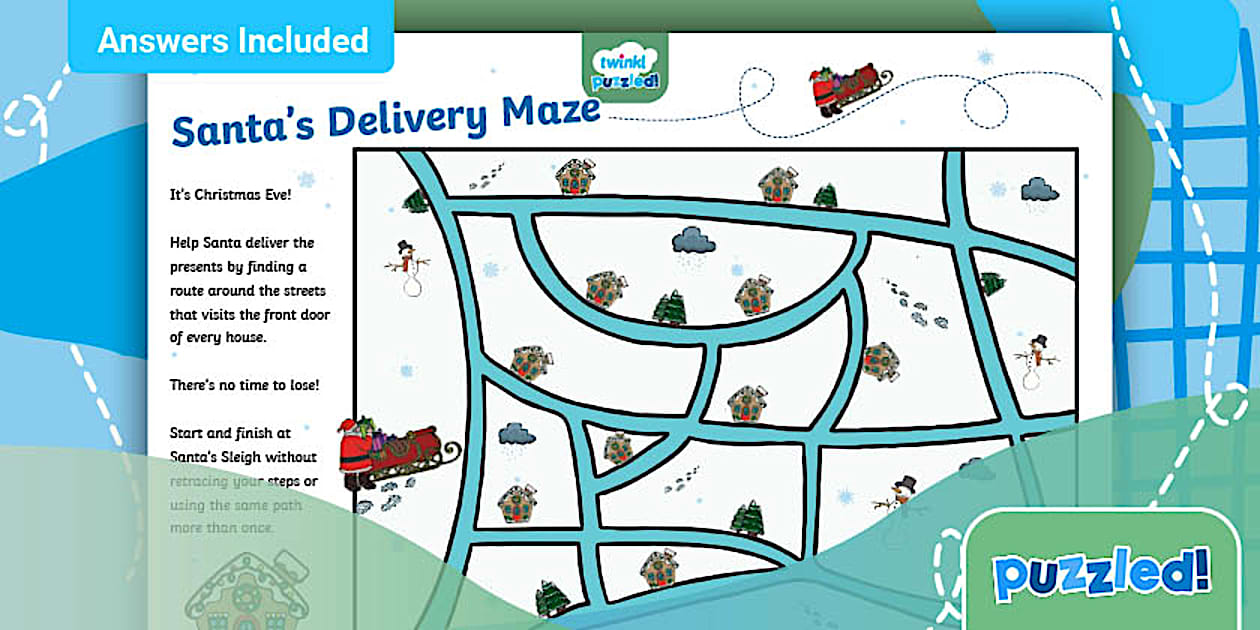 Santa's Delivery Maze | Twinkl Puzzled (Teacher-Made)