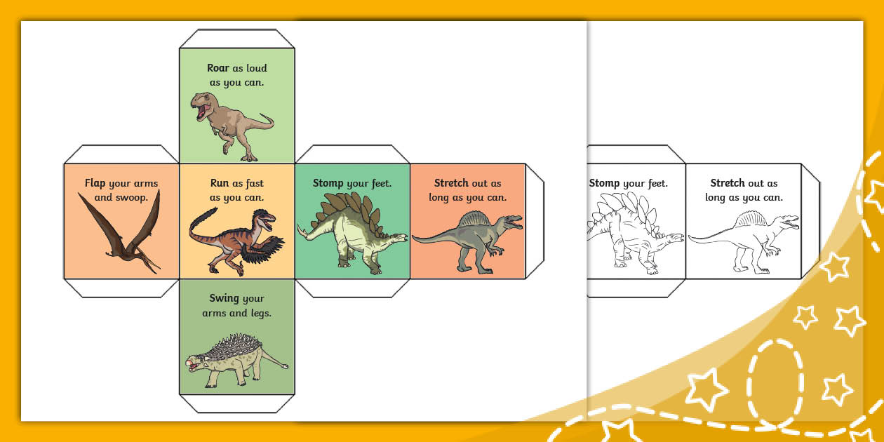 Dinosaur Movement Dice Game (teacher made) - Twinkl