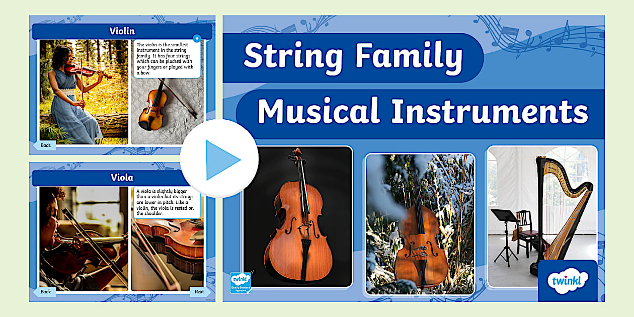 👉 String Family Musical Instrument Photo Powerpoint