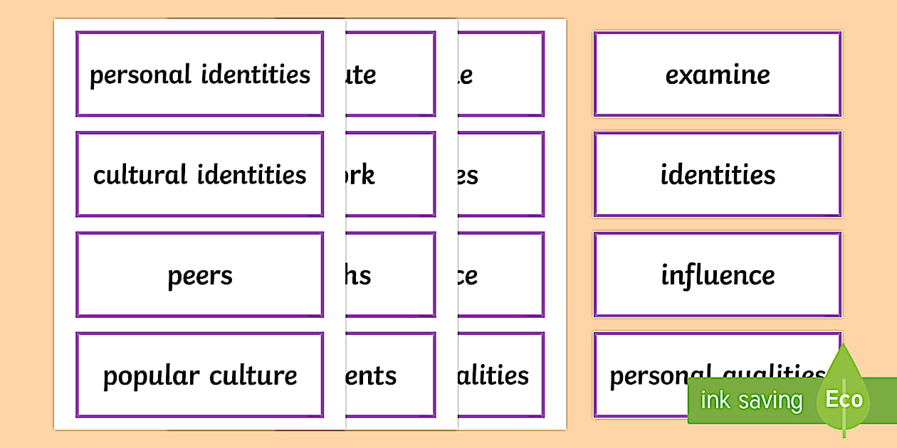 SA My Identity Word Cards (Lehrer gemacht) - Twinkl