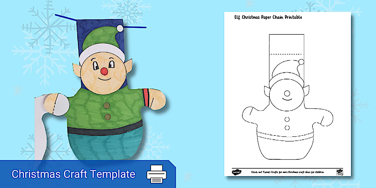 Elf Christmas Paper Chain Printable - Christmas Activities