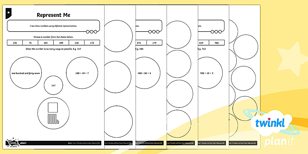 Different Representations Differentiated Worksheet / Worksheet