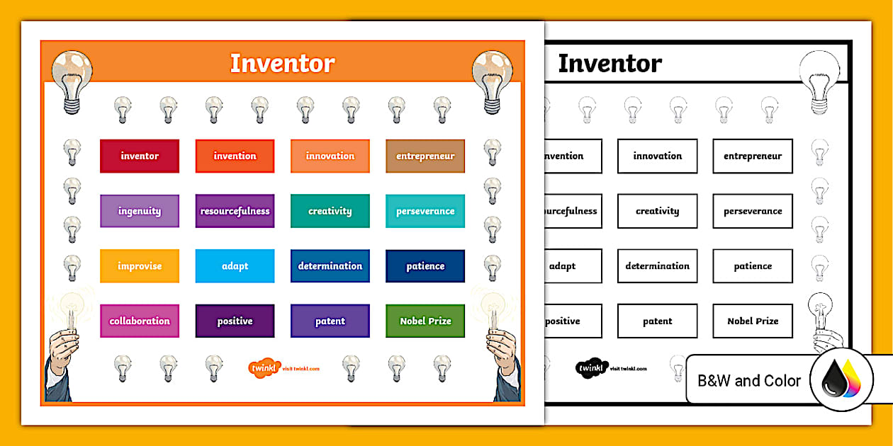 Inventor Vocabulary Mat (Teacher-Made) - Twinkl