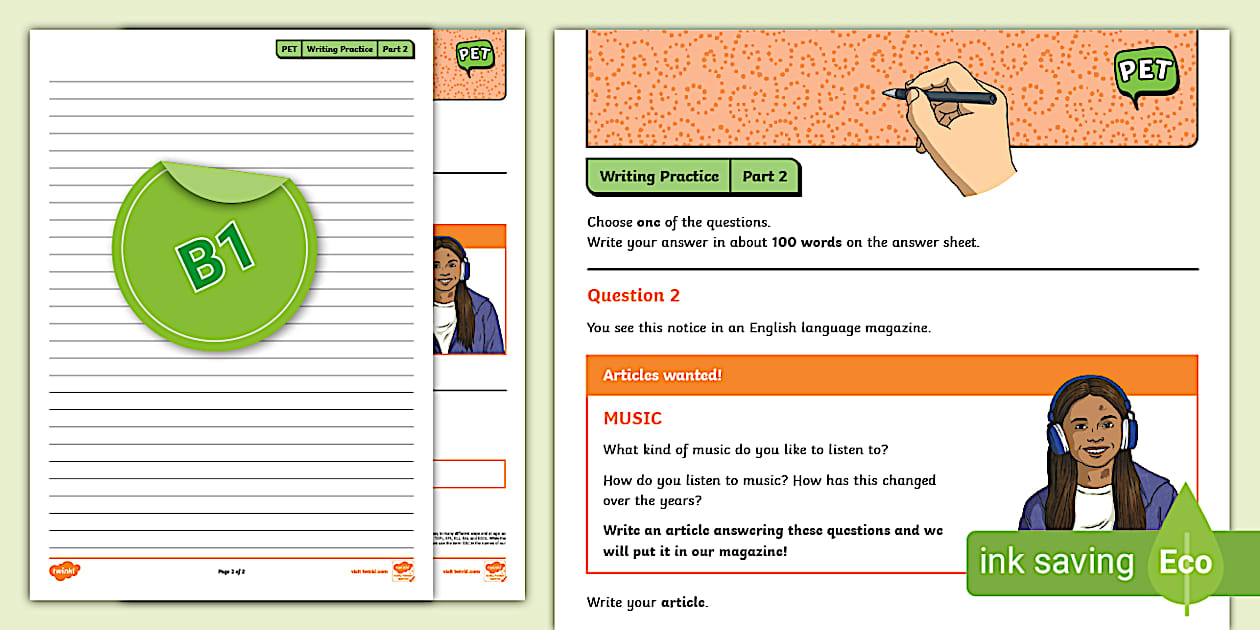 ESL B1 PET Writing Part 2 Practice (3) (teacher made)