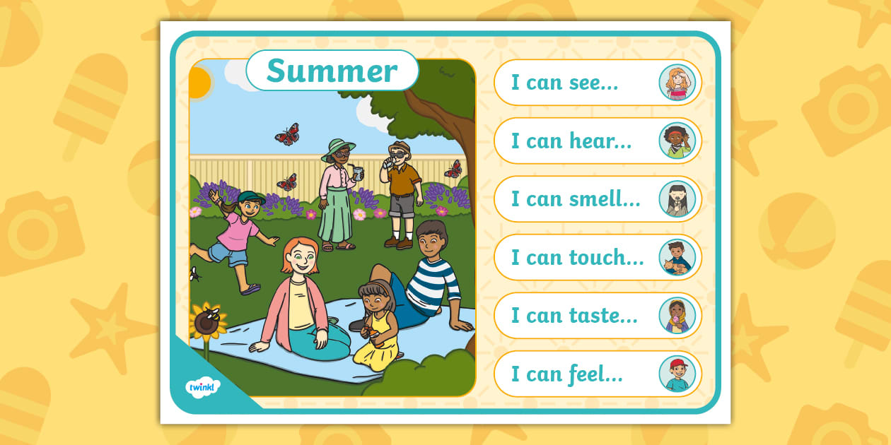 Summer Senses Display Poster - Twinkl Primary - Twinkl