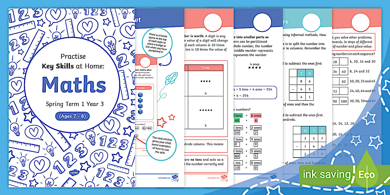 👉 Practise Key Skills at Home: Spring Term 1 Maths (Ages 7 - 8)
