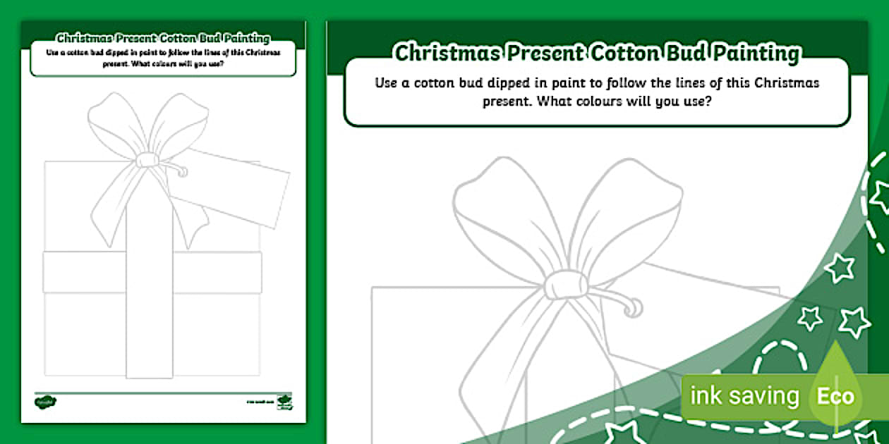 Christmas Present Craft | Christmas Cotton Bud Painting