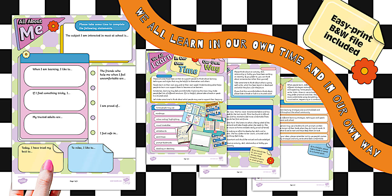 We All Learn in Our Own Time and in Our Own Way Activity Pack