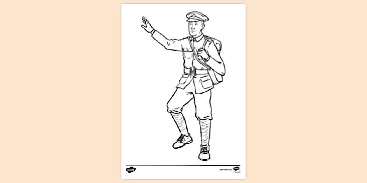 Hedd Wyn Waving Goodbye Colouring Sheet